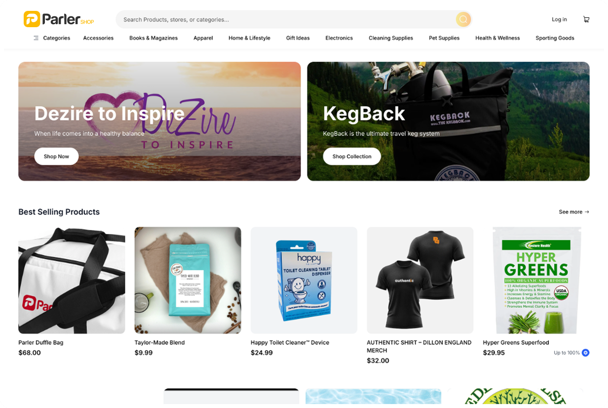 Parler Shop — Social Commerce Platform for the Parler Ecosystem